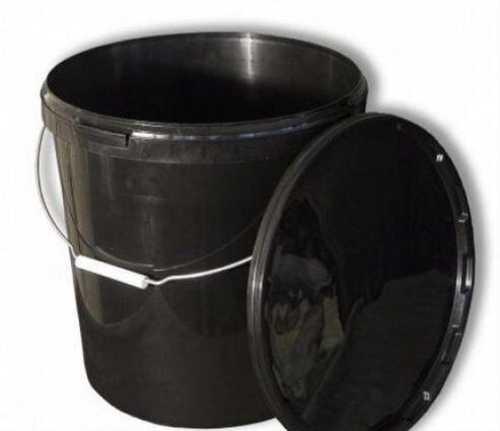 Ведро черное с крышкой 21, 32 литров для раствора