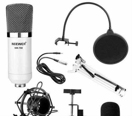 Студийный микрофон новый с настольной стойкой
