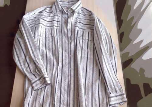 Блузка рубашка белая с серым