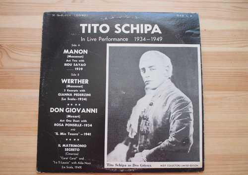 Tito Schipa In Live Performance LP