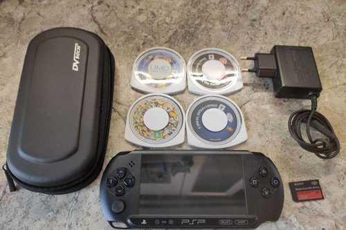 Sony PSP-E1008 + Memory stick 16gb + 4 игры