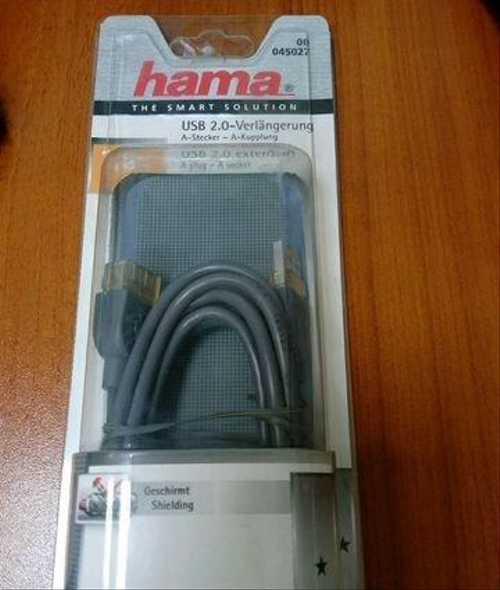 Кабель удлинитель Hama, USB 2.0 А-А (m-f) H-45027