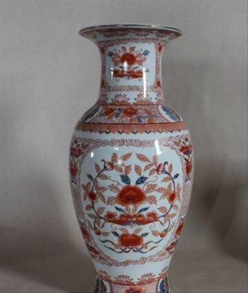 Антикварная напольная ваза, ручная роспись. Китай