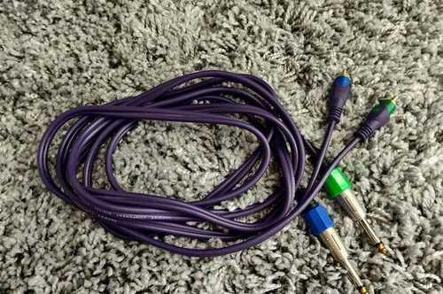 Кабель 2х RCA тюльпан на 2x 6.3 джек