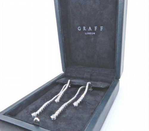Золотые серьги Graff брилл 3.8 ct 9.2 гр