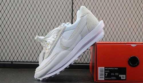 nike x sacai ld waffle white nylon