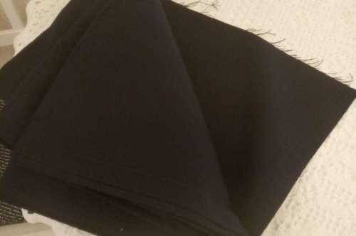 Ткань черная костюмная шерстяная 220 см при ширине