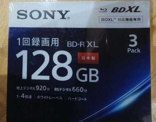 Sony blu-ray bdxl BD-R диск 128 гигабайт 4хслойный