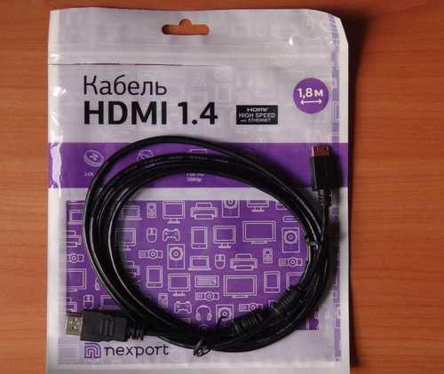 Кабель 1,8м Nexport mini Hdmi - Hdmi 1.4