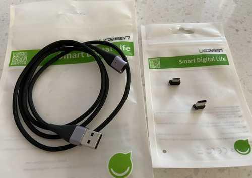 Магнитный кабель Ugreen type-c и micro-USB