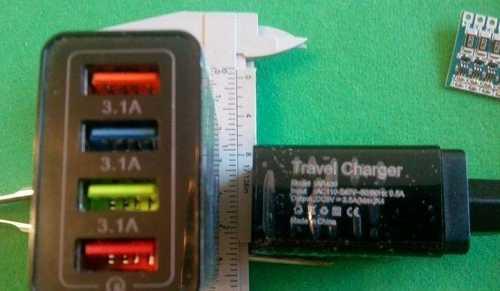 Зарядка гаджетов на 4 USB, 5V 3.5A (в сумме)