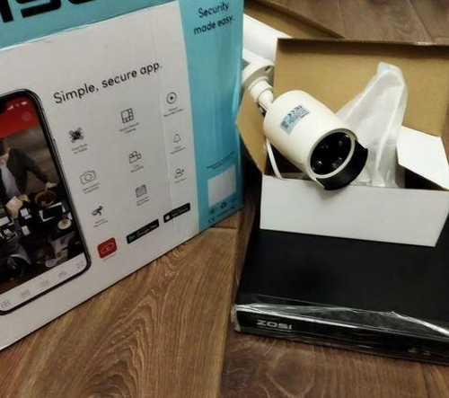 Комплект Видеонаблюдения WI-FI Zosi 4cam+500Гб