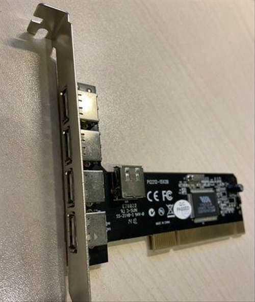 Контроллер PCI-E USB на 5 гнезд, новый ST-Lab
