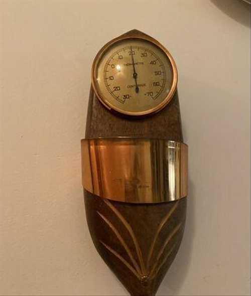 Термометр настенный, деревянный башмак. Франция