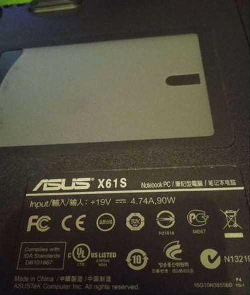 Продам ноутбук asus X61S