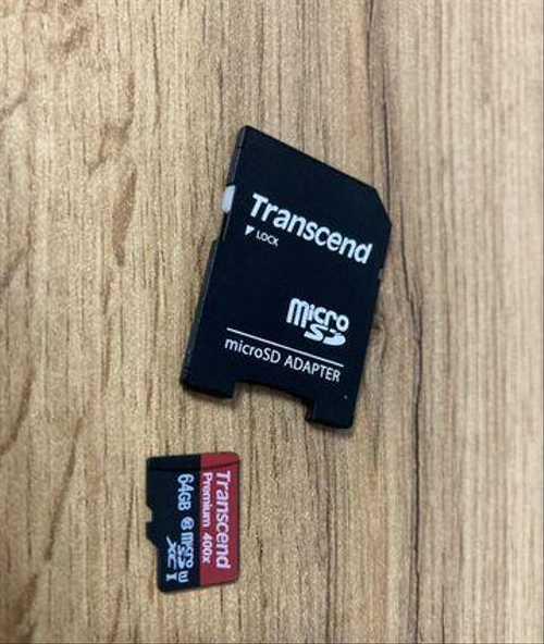 Карта памяти MicroSD Transend 64Gb