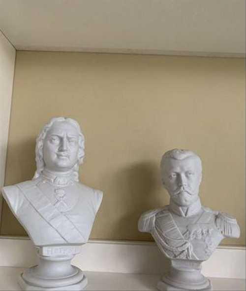Бюст Петр I и Николай II фарфор
