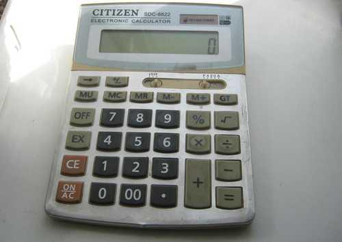 Калькулятор citizen SDC-8822 12 разр.+ планшет