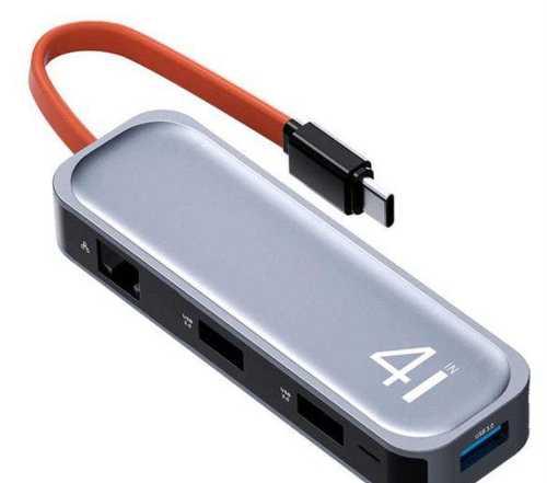 Адаптер-переходник rock TR05 4 in 1 Type-C to RJ45