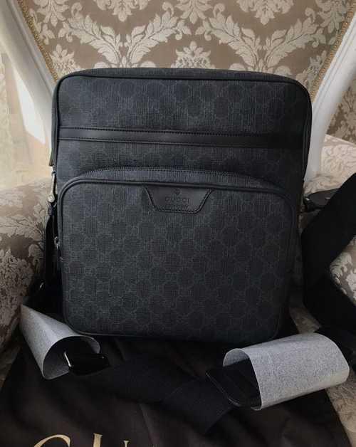 Gucci GG supreme flight bag messenger большая мужс