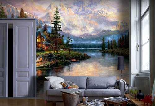 Картина на стену Озеро роспись комнаты
