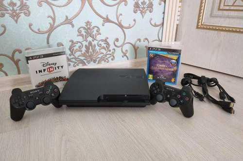 Sony PS3 slim 160GB.2 Геймпада+ Игры