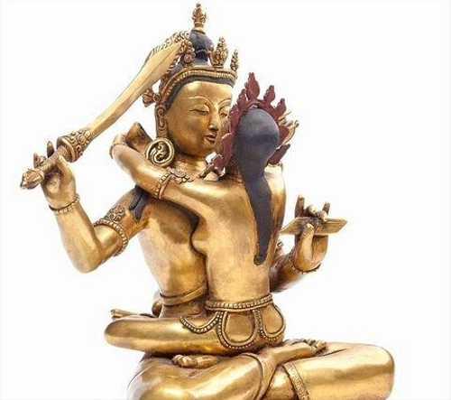 Статуя Манджушри Яб-Юм Будда бронзовая