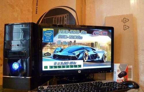 Компьютер Intel Core i7 8Gb SSD + 500Гб Нов
