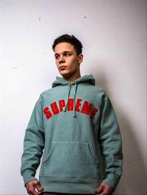 Supreme ARC Logo Hooded Sea Foam оригинал