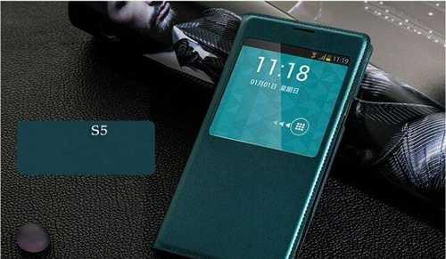 Чехол- книжка чехол для Samsung Galaxy S5 зеленый