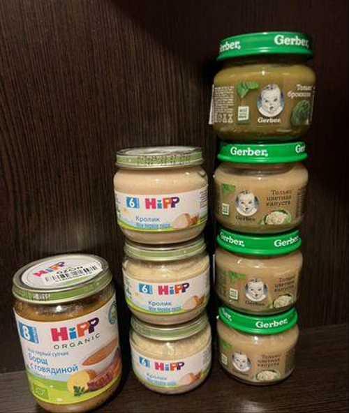 Пюре Gerber и Hipp