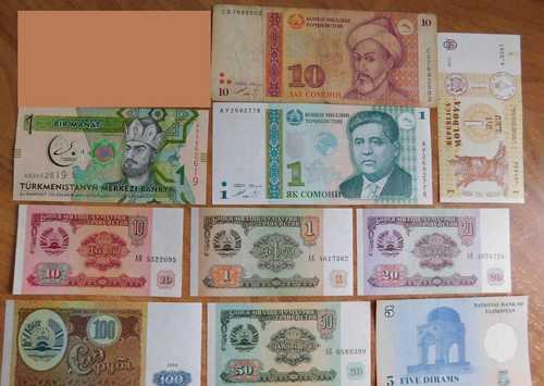 Таджикистан,Туркмения,Приднестровье и др.(банкноты