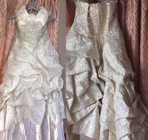 Свадебное дизайнерское платье + диадема в подарок