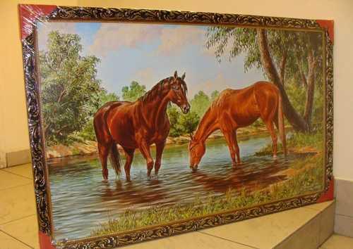 Картины репродукция 60-100 N32 Две лошади