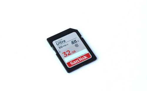 Карта памяти SD Sandisk Ultra 32GB 10 class бу