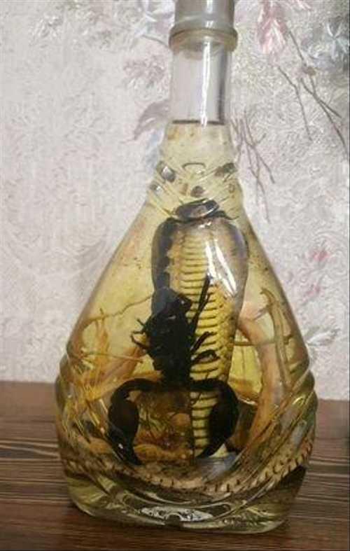 Настойка на змее. Бутылка Скорпион. Бутылка со змеей и скорпионом.