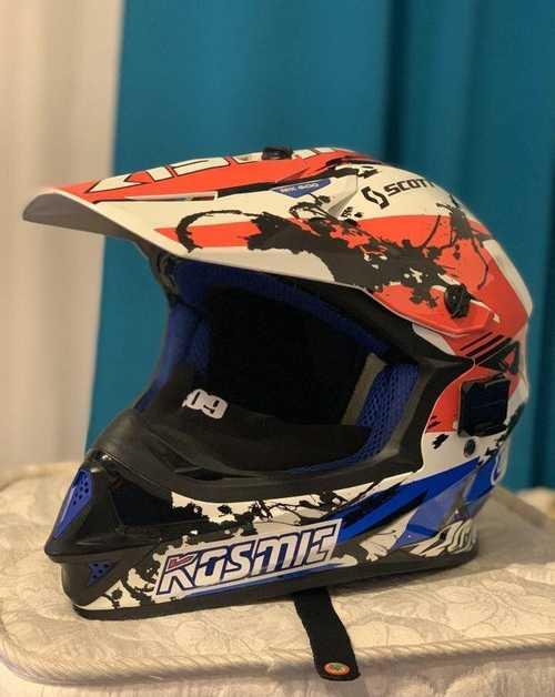 Кроссовый шлем Astone MX600 giant white blue red