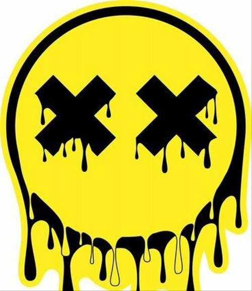 Наклейка Смайлик Cyberpunk "Smiley" с каплями