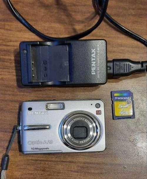 Фотоаппарат Pentax Optio A20, зарядка, SD карта