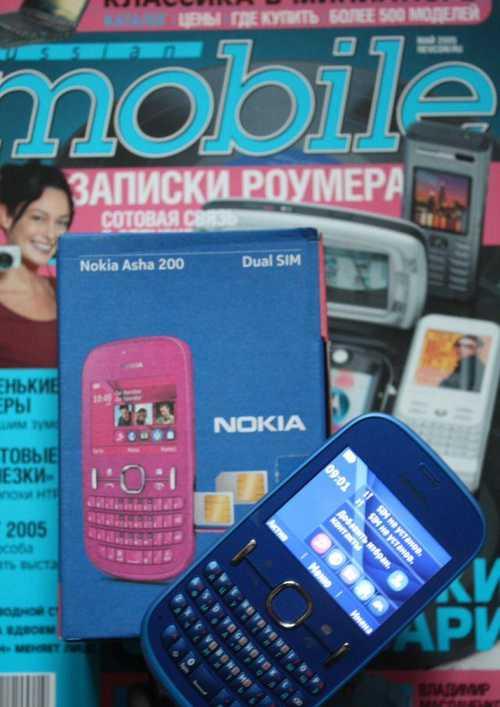Nokia Asha 200 Blue (Нокиа 200) Ростест. Новый