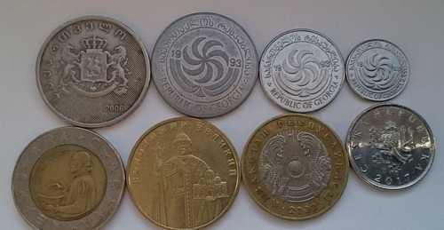 8 монет: Грузия,Украина,Чехия,Казахстан,Португалия
