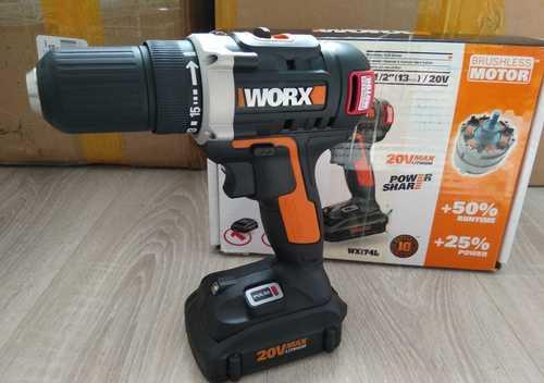 Безщеточный Шуруповерт-дрель 20V worx WX174L