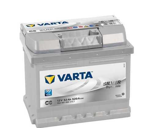 Аккумулятор Varta C6 52 Ач низкий