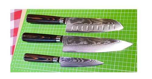 Японский кухонный нож из дамасской стали