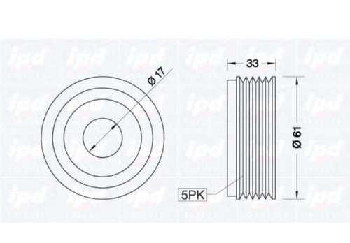 Шкив генератора 022903119B VW;audi;seat;skoda