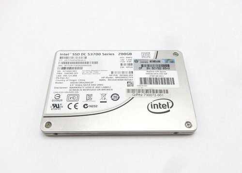 Диск SSD для сервера HP 200Gb intel S3700 730148-0