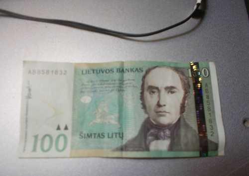 Банкнота 100 litu 2007 г
