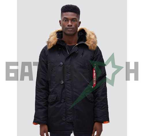 Аляска Slim Fit N-3B Parka Alpha Ind., Black/Orang