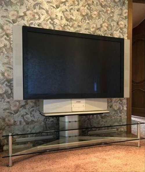 Телевизор 50 дюймов + стеклянная тумба