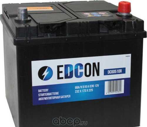Аккумулятор Edcon 60 A/h 510А 232x173x225 обр. пол